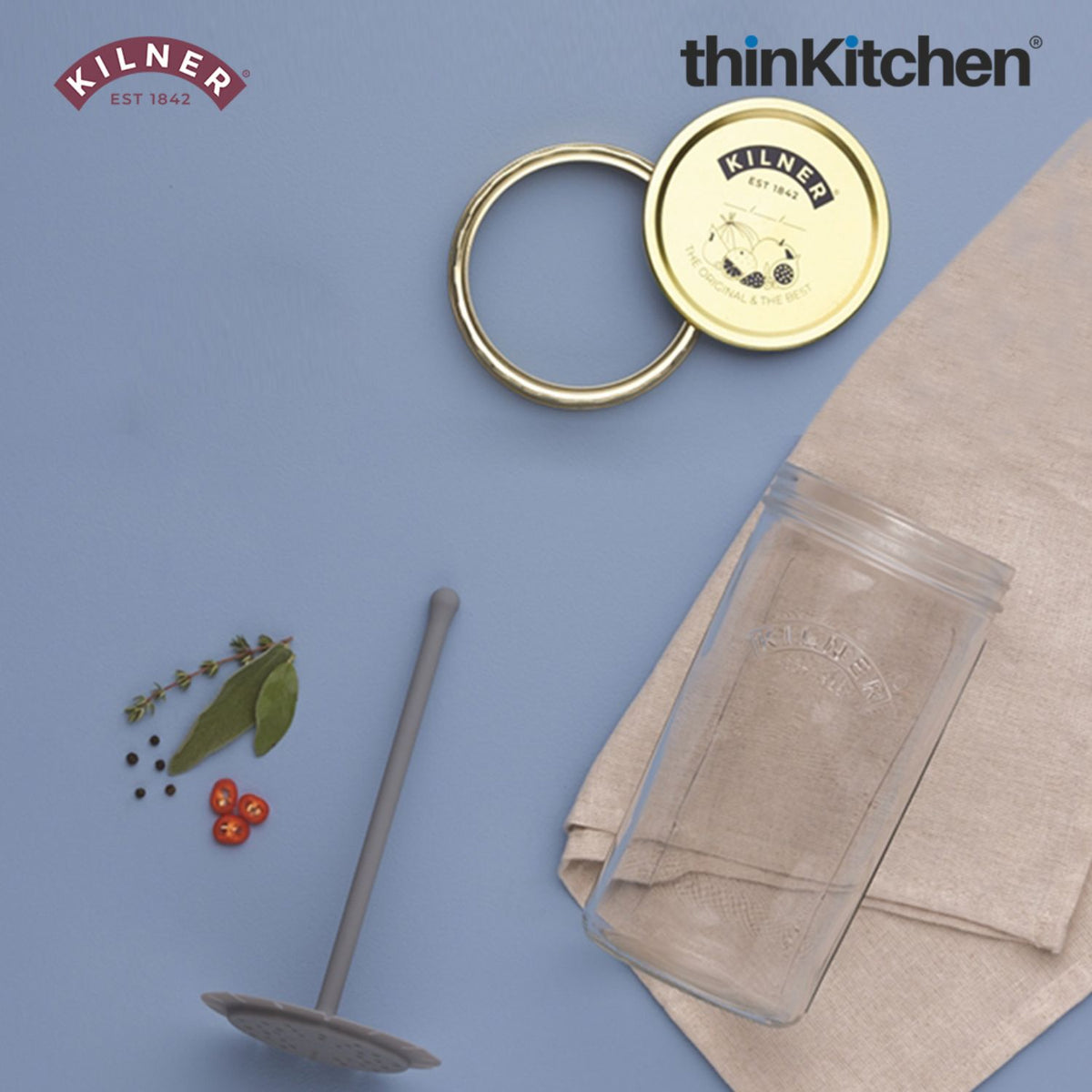 Kilner Pickle Jar with Lifter, 1 Litre | thinKitchen