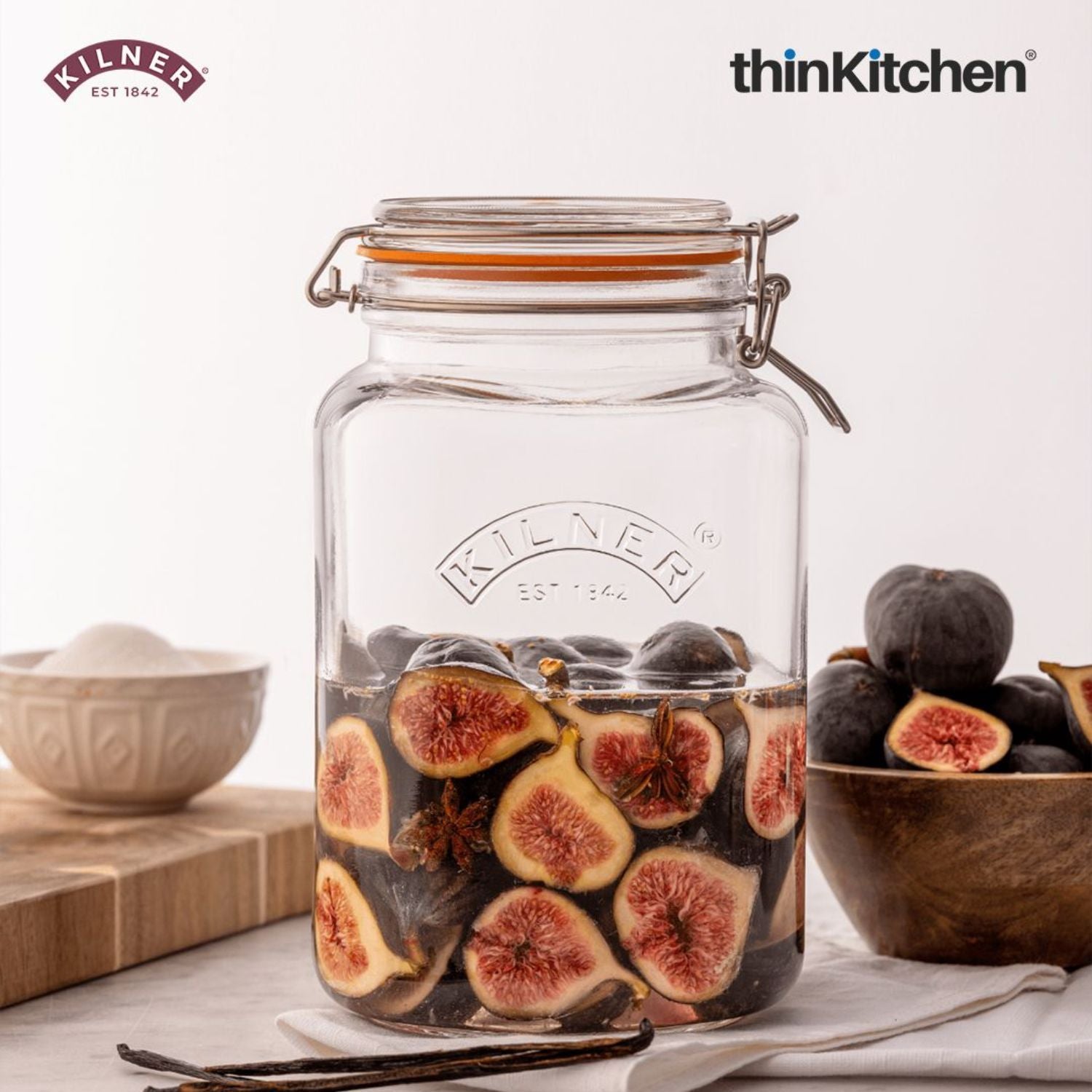 Buy Kilner Clip Top Square Jar 3 Litre Online at thinKitchen