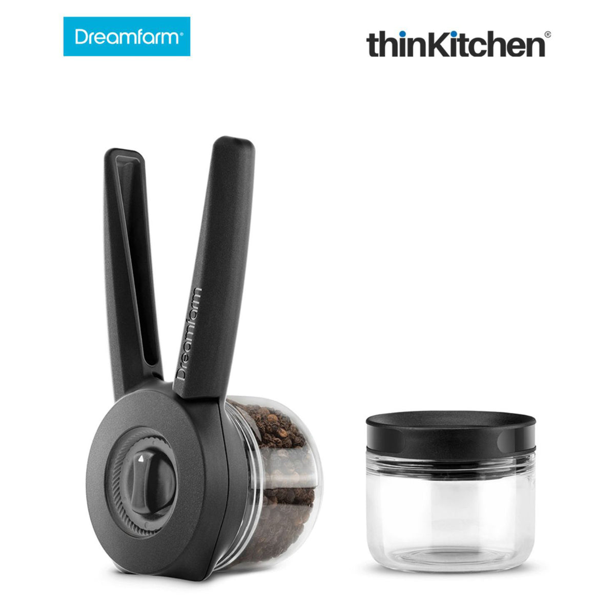 Dreamfarm Ortwo Lite - One-Handed Plastic Pepper Mill with Ceramic ...
