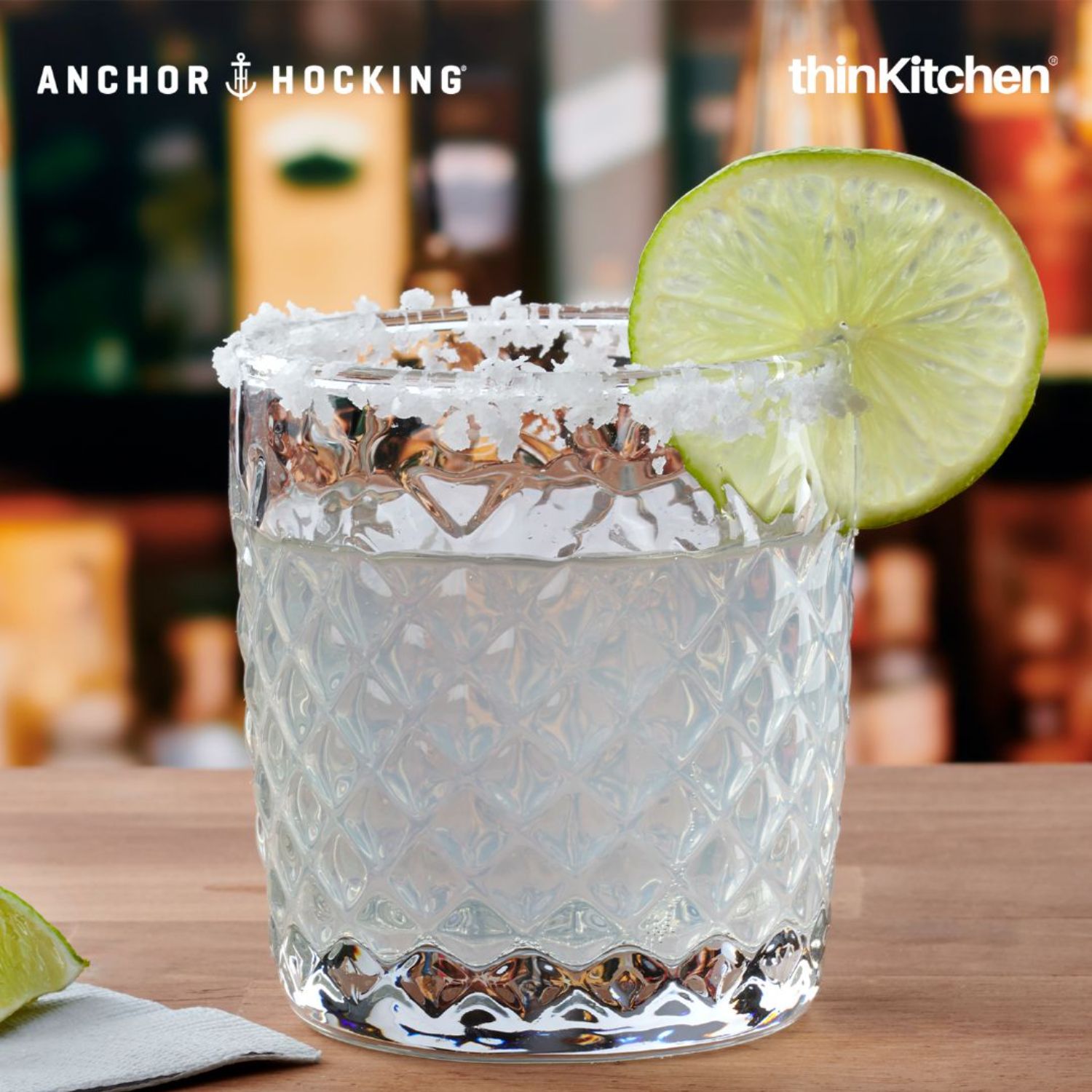 Anchor Hocking Cross-Hatch Rocks Glass- 295 ml – thinKitchen