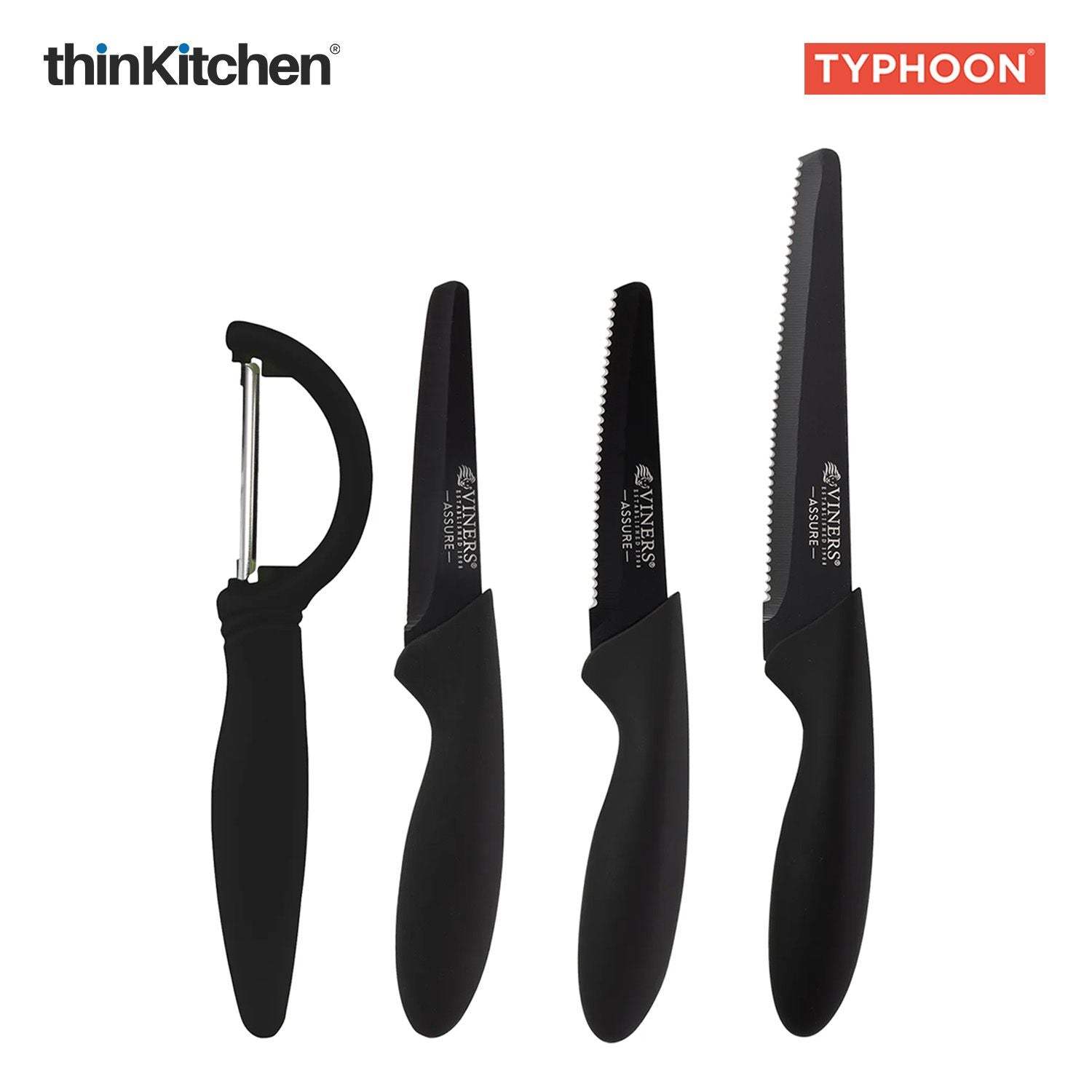 Viners Premium 4-Piece Peel & Prep Knife Set, Sharp Stainless Steel Bl ...