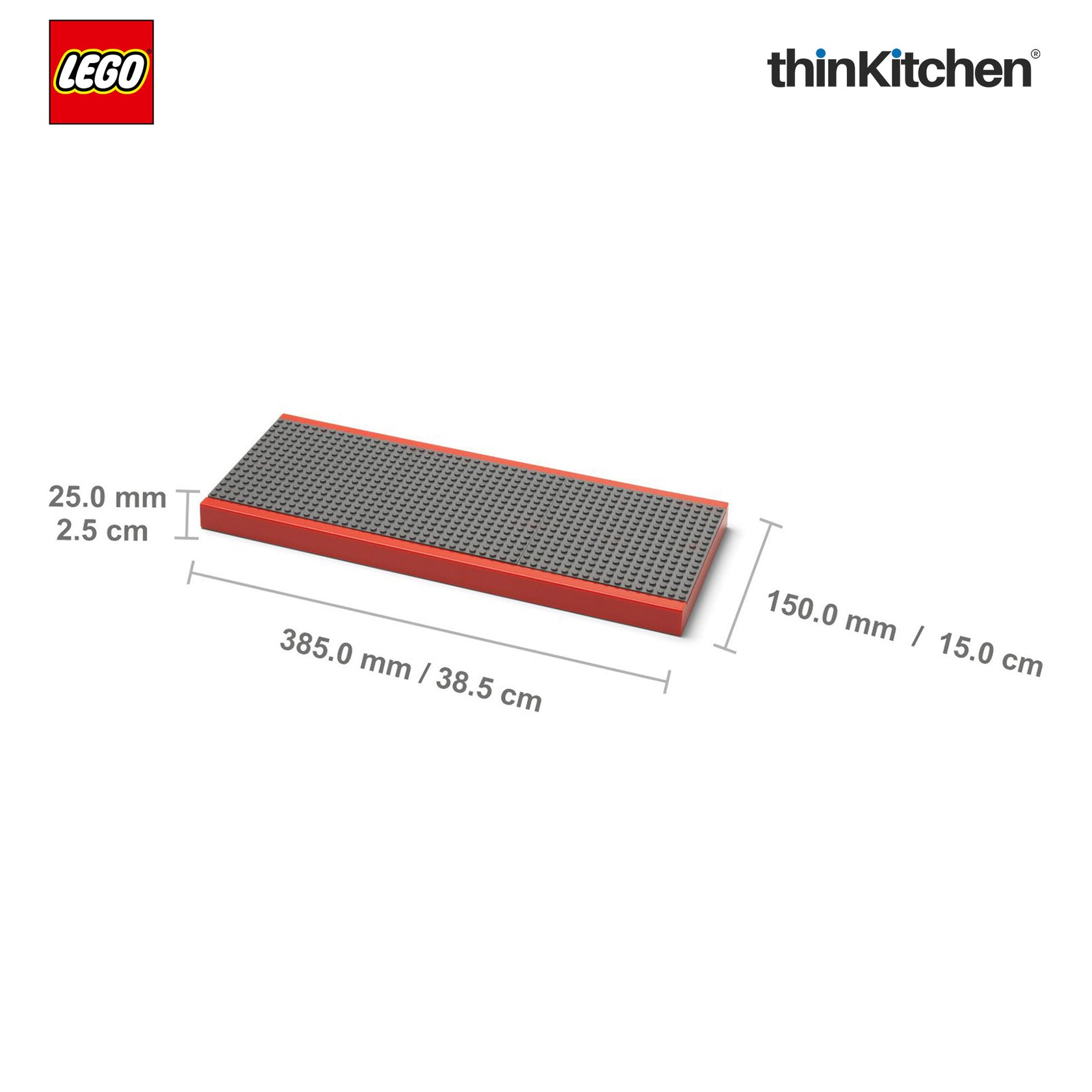Lego Decorative Floating Wall Shelf with 3 Baseplates (Grey & Red) | 1 ...