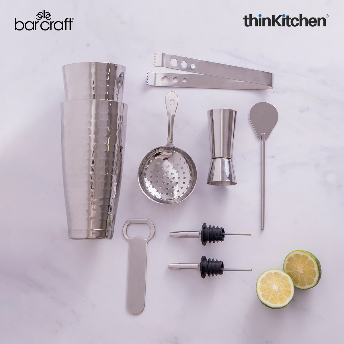 BarCraft Stainless Steel 8-pc Boston Cocktail Set | thinKitchen