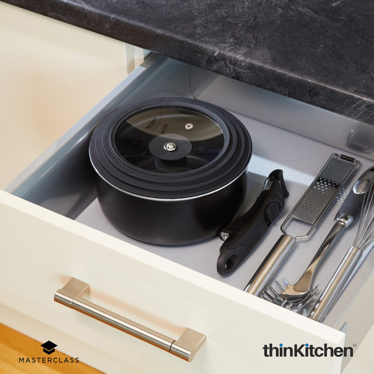 MasterClass Smart Space Non-Stick Saucepan Set | thinKitchen