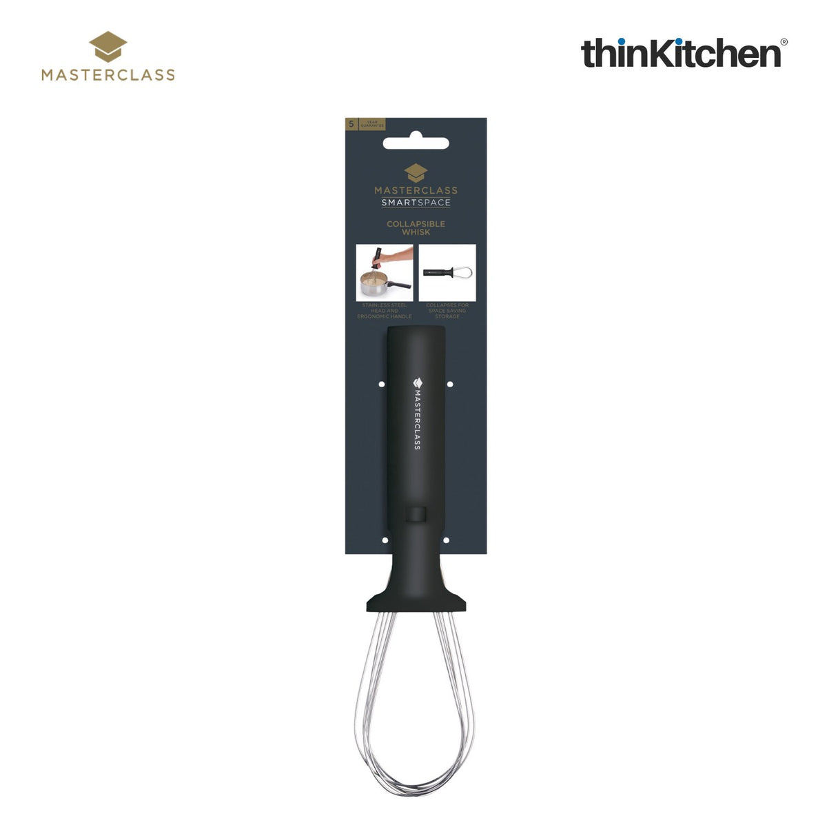 MasterClass Smart Space 26cm Stainless Steel Handheld Cooking Whisk...